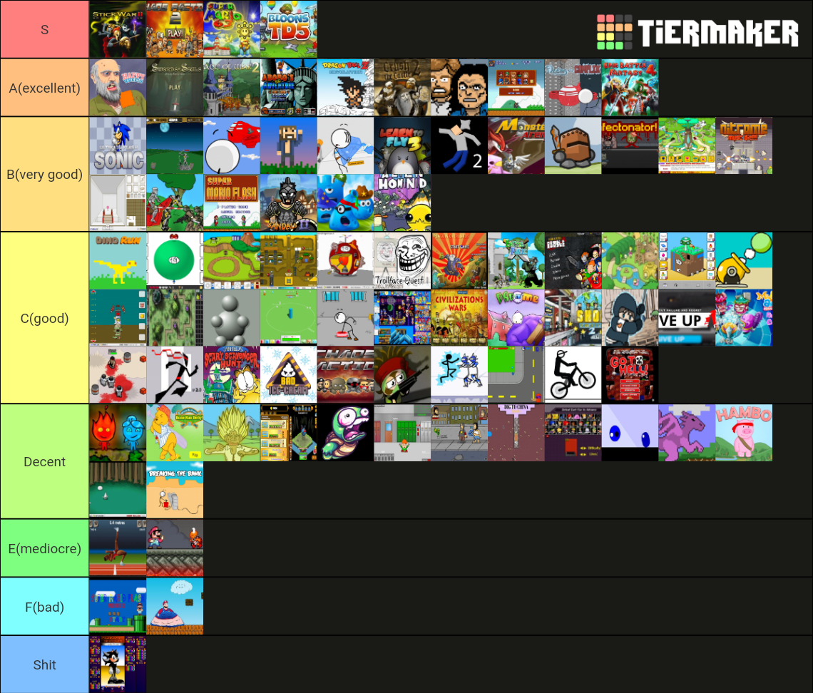 The Ultimate Flash Games Tier List (Community Rankings) - TierMaker