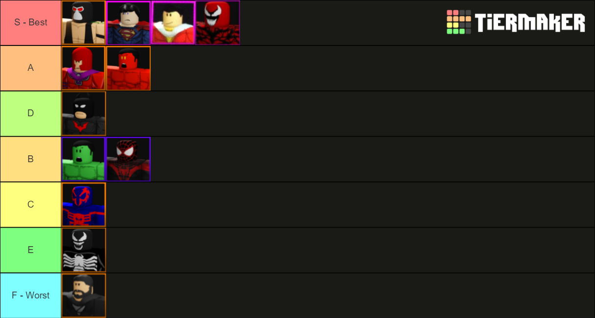Roblox Superhero Tower Defense [Epic - Mythical] Tier List (Community ...