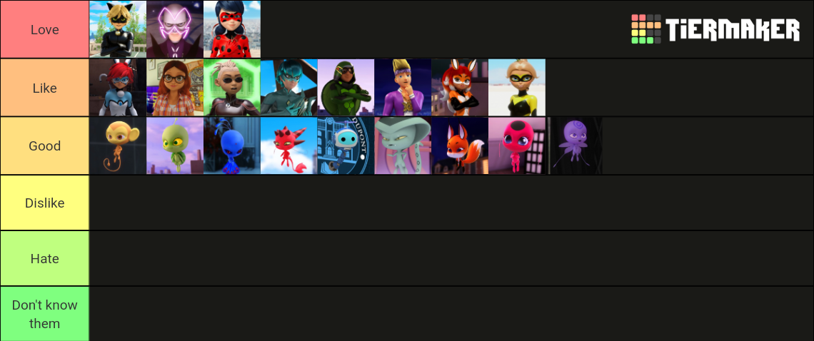 Miraculous Ladybug characters Tier List (Community Rankings) - TierMaker