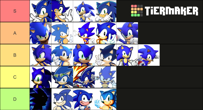 Sonic Designs Tier List (Community Rankings) - TierMaker