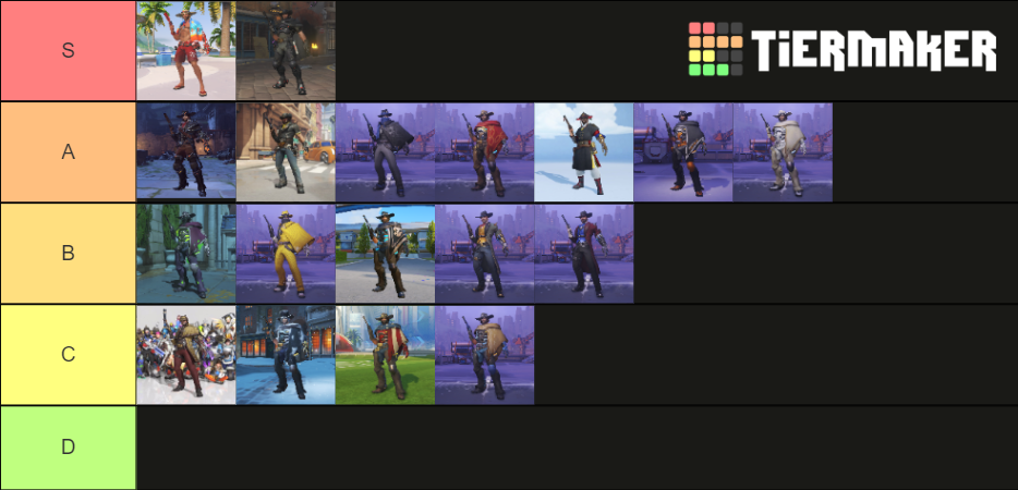 McCree Skins Tier List (Community Rankings) - TierMaker