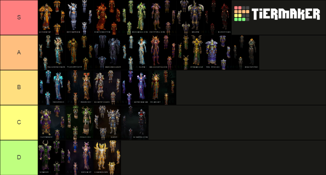 WoW Best Tier Set Classic Tier List (Community Rankings) - TierMaker