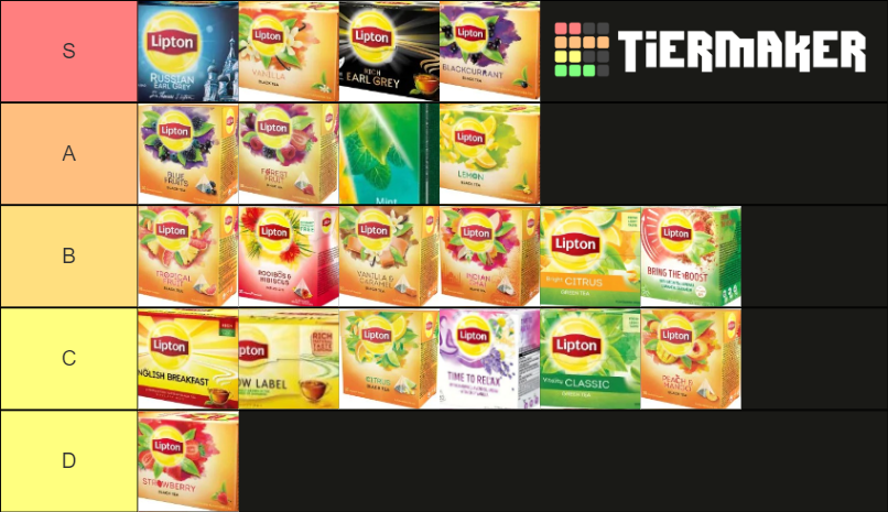 Lipton Tea Tier List (Community Rankings) - TierMaker