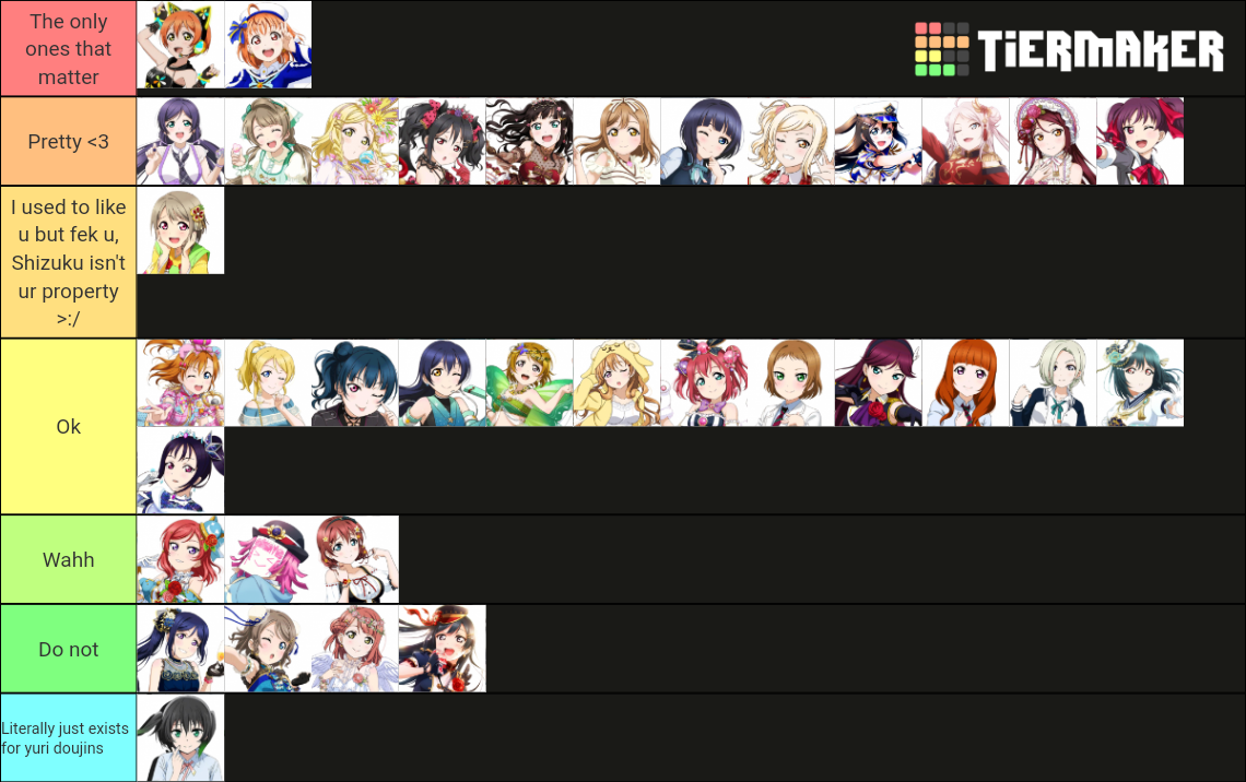 Love Live characters (new characters) Tier List (Community Rankings ...