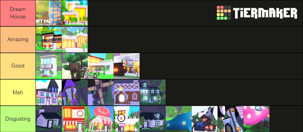 Roblox Adopt Me Houses Tier List (Community Rankings) - TierMaker