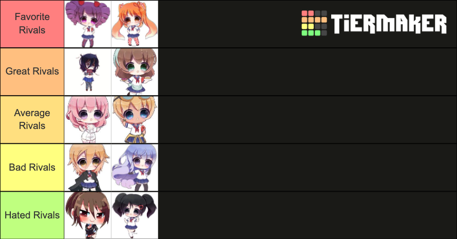 Yandere Simulator Rivals Tier List (Community Rankings) - TierMaker