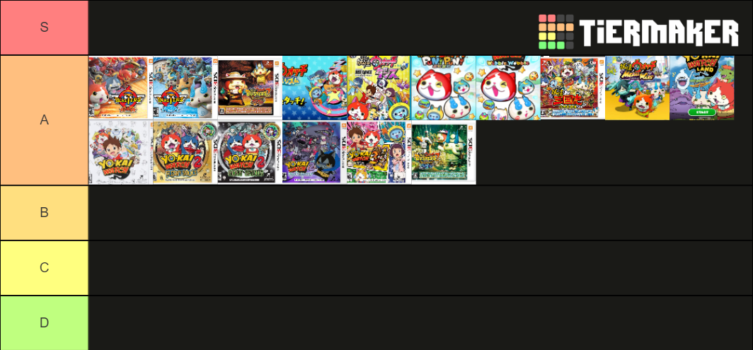 Yo-kai Watch Games Tier List (Community Rankings) - TierMaker