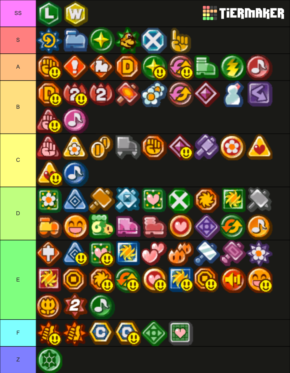 Paper Mario TTYD Badges Tier List (Community Rankings) - TierMaker