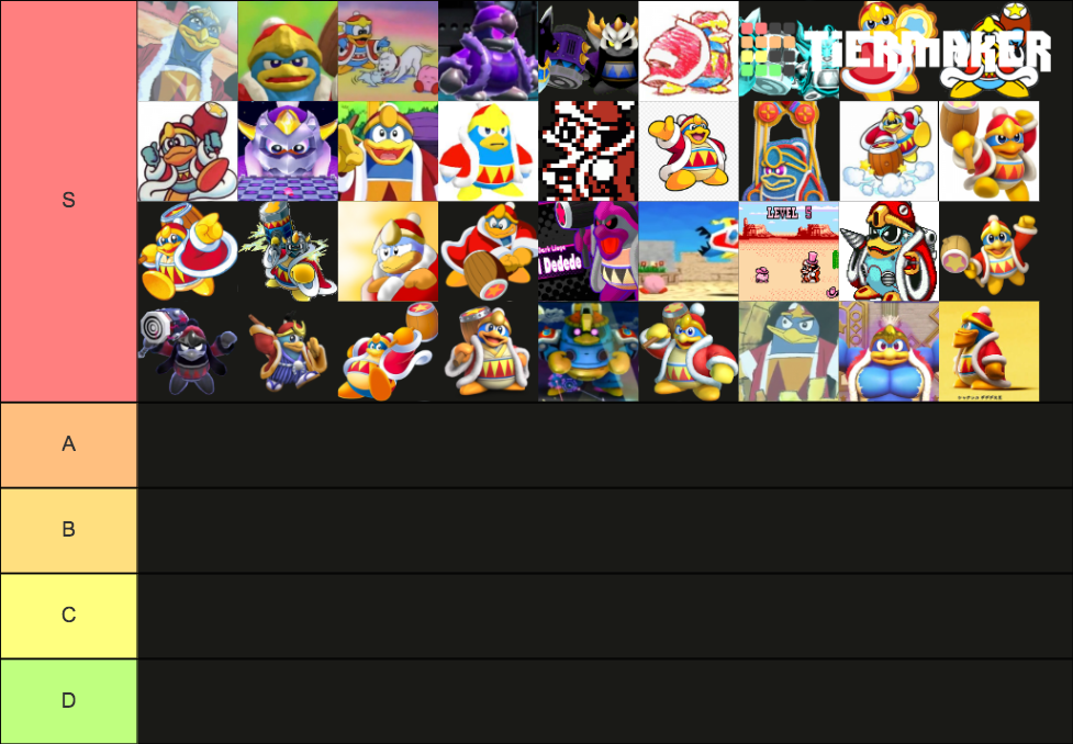 Dedede Designs Tier List (Community Rankings) - TierMaker