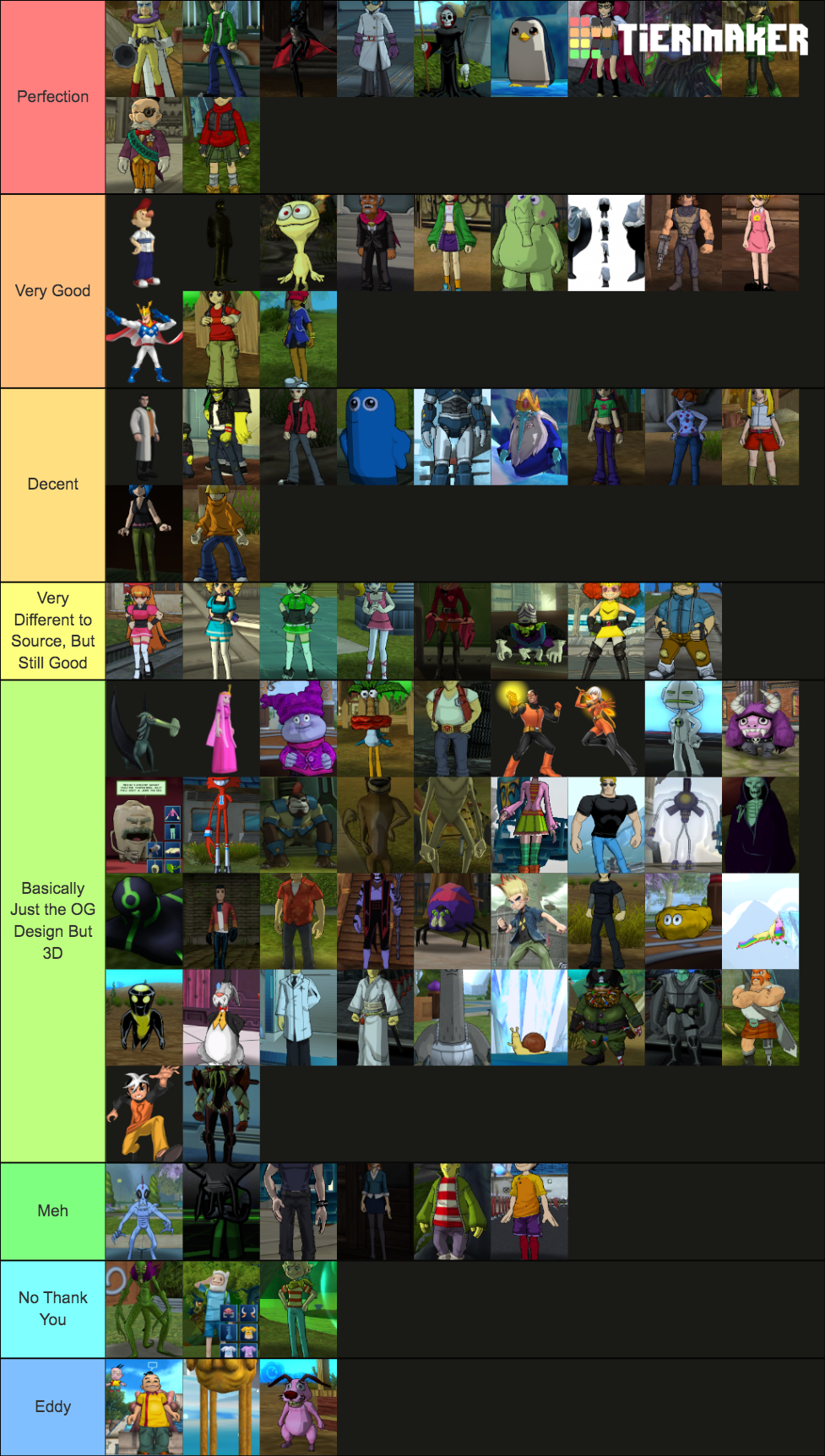 Fusionfall Character Design Tier List (Community Rankings) - TierMaker