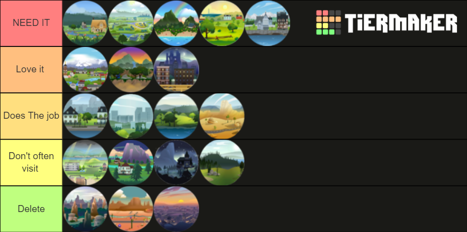 Sims 4 Worlds in The 2021 Tier List (Community Rankings) - TierMaker