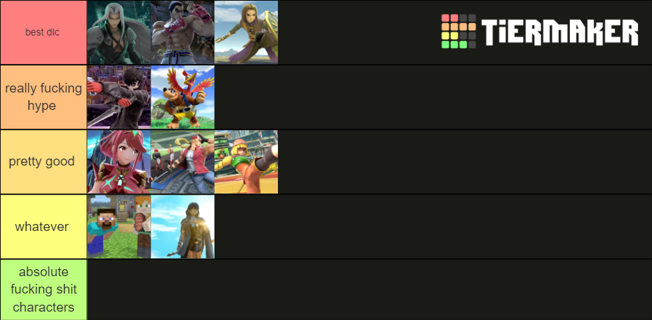 Smash Ultimate DLC Tier List (Community Rankings) - TierMaker