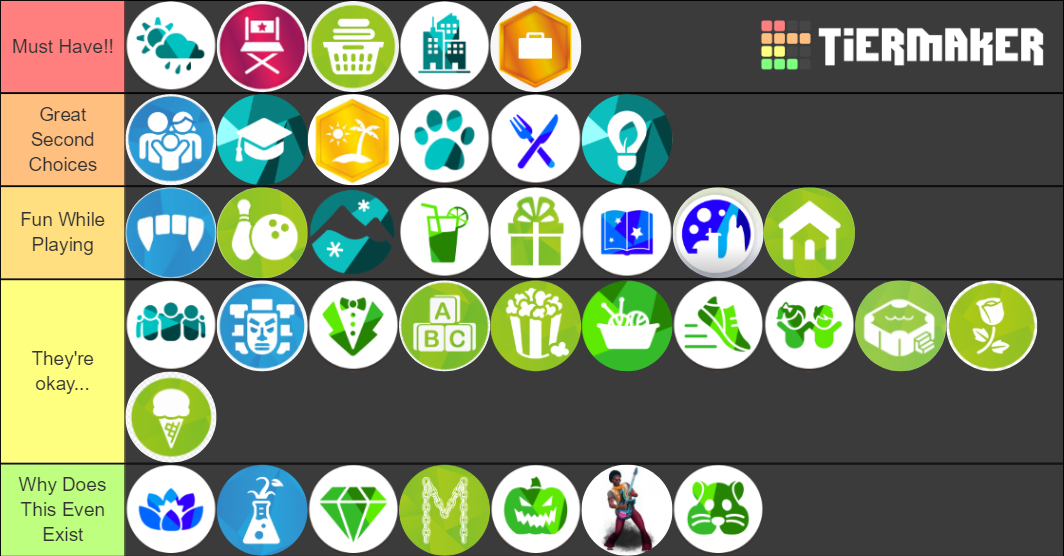 Sims 4 Packs Tier List (Community Rankings) - TierMaker