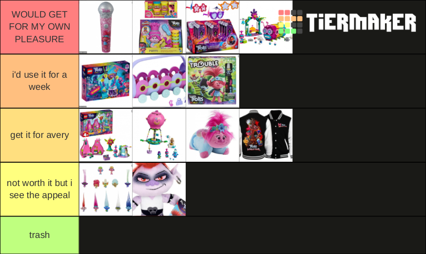 trolls world tour Tier List (Community Rankings) - TierMaker