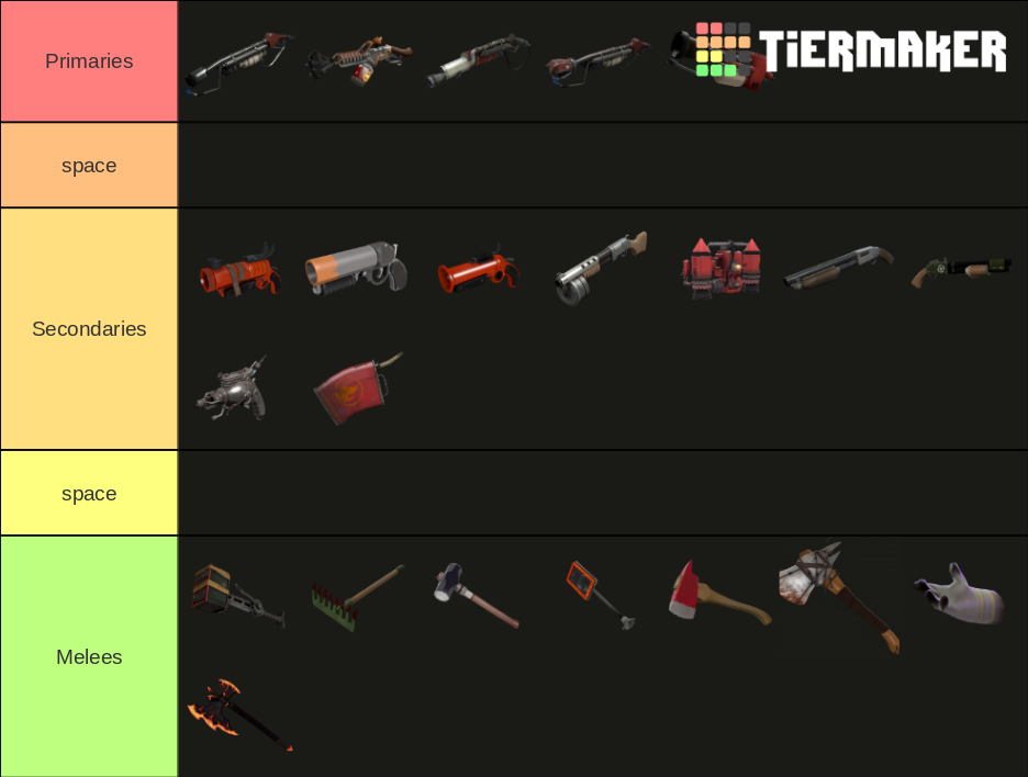 Pyro weapon Tier Tier List (Community Rankings) - TierMaker Pyro weapon Tier Tier List (Community Rankings) - TierMaker