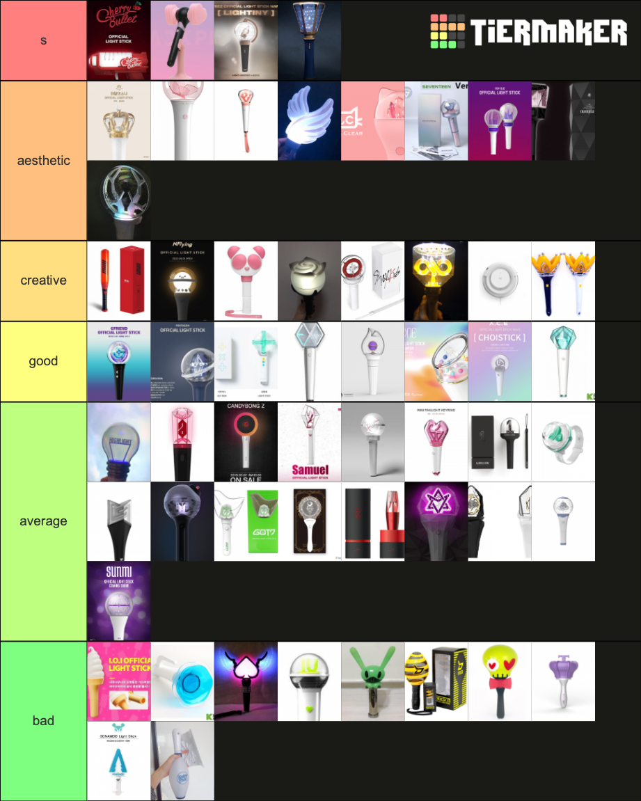 Kpop light sticks ultimate ranking (updated) ;) Tier List (Community ...