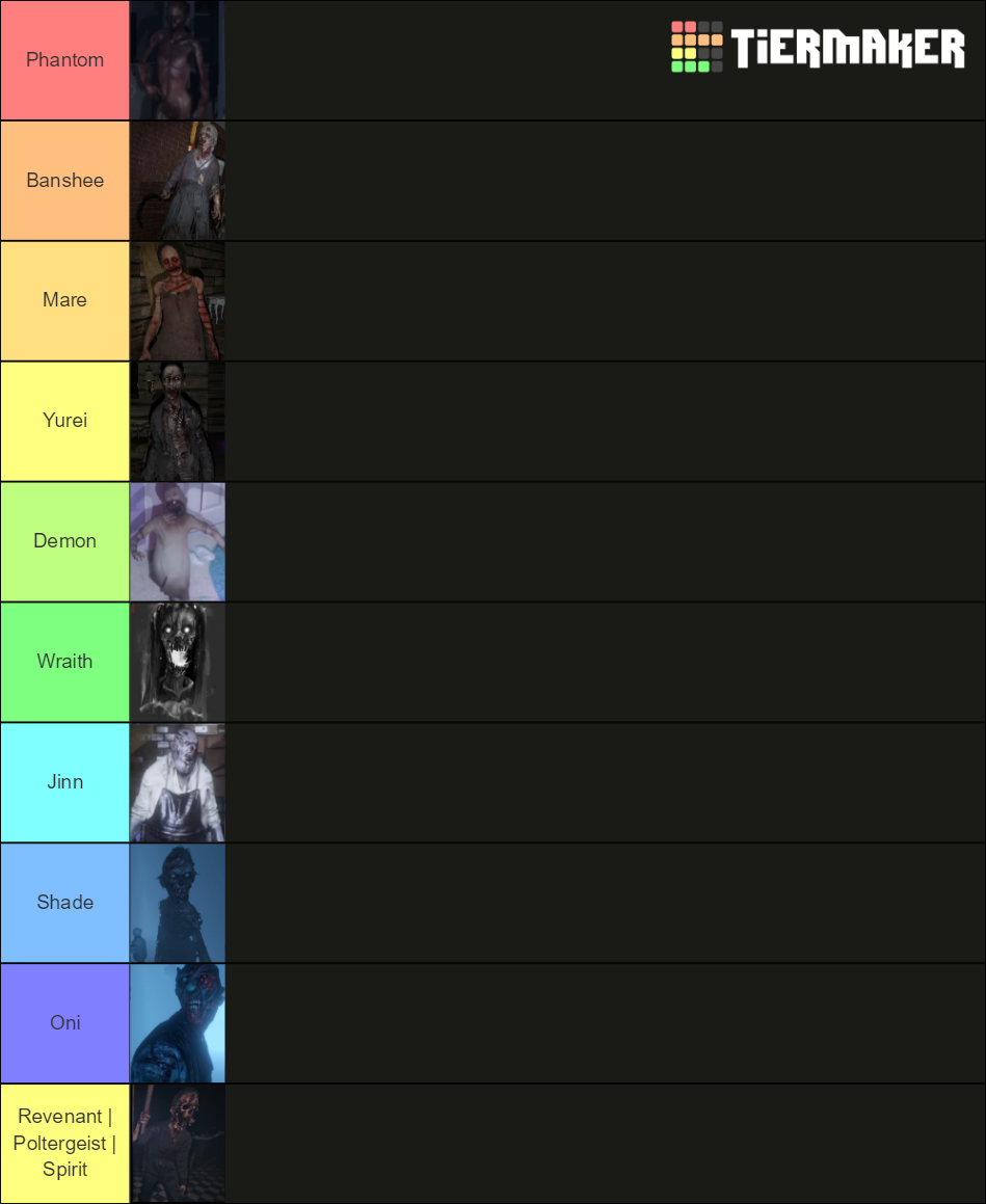 Phasmo Ghosts Tier List (Community Rankings) - TierMaker
