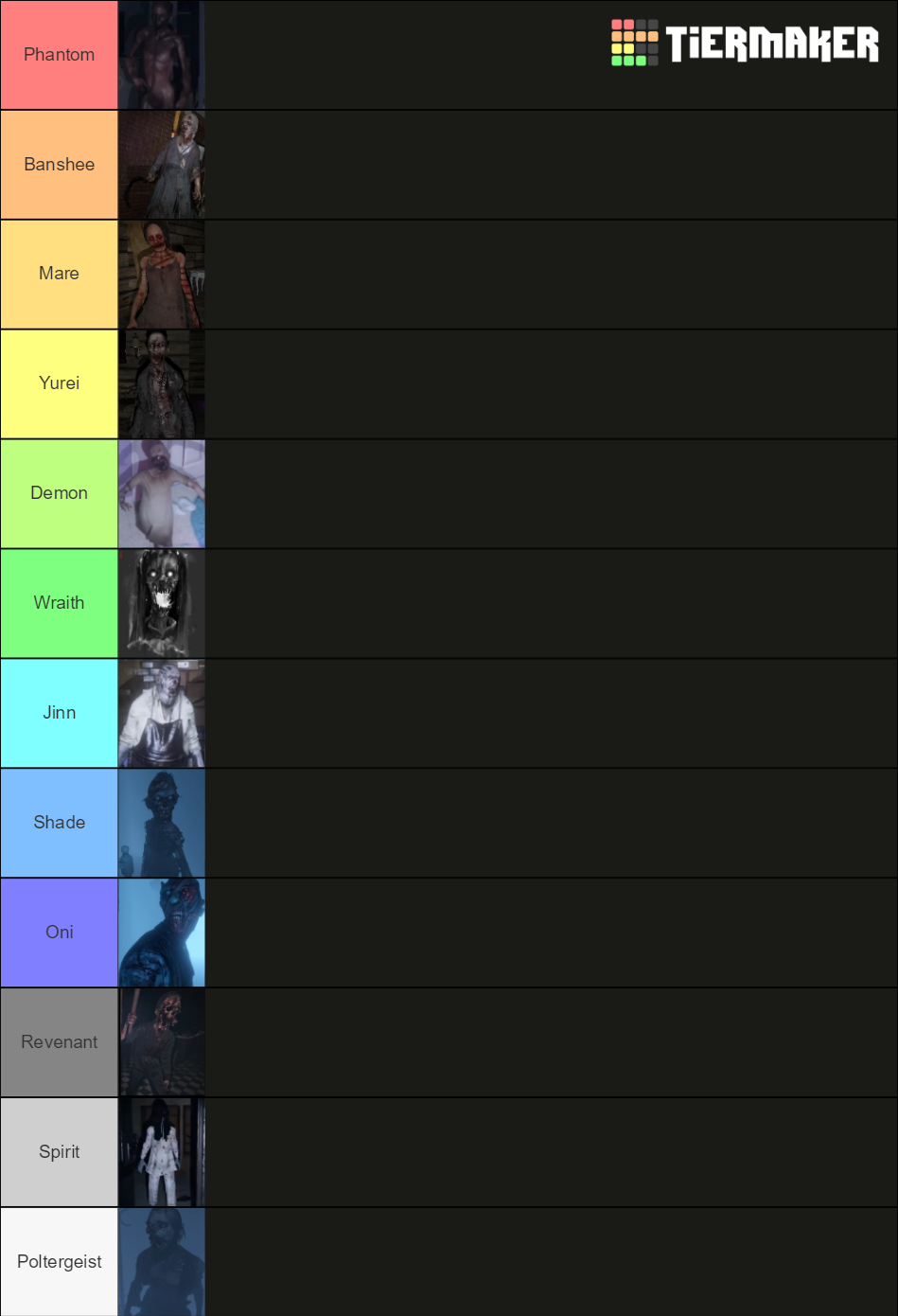 Phasmo Ghosts Tier List (Community Rankings) - TierMaker