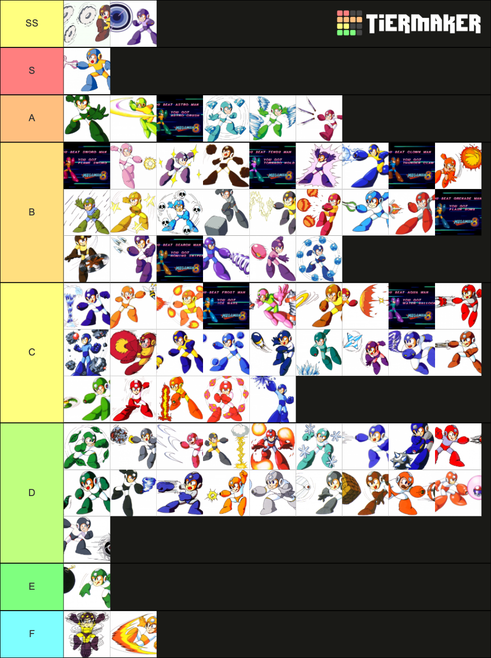 Classic Mega Man all Special Weapons Tier List (Community Rankings ...