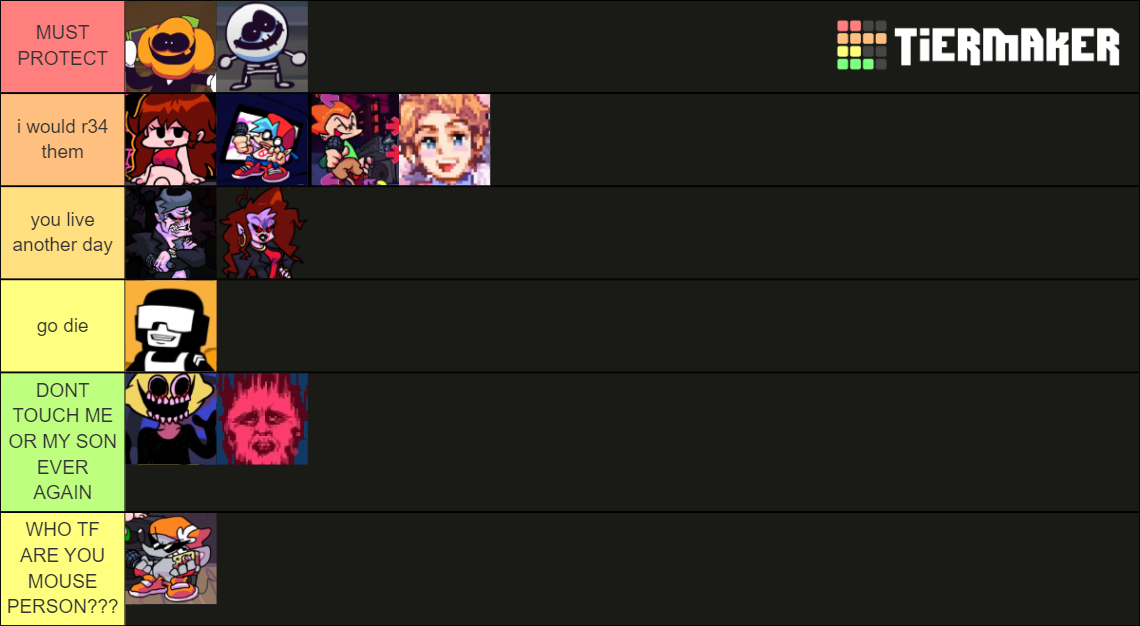 fnf characters Tier List (Community Rankings) - TierMaker
