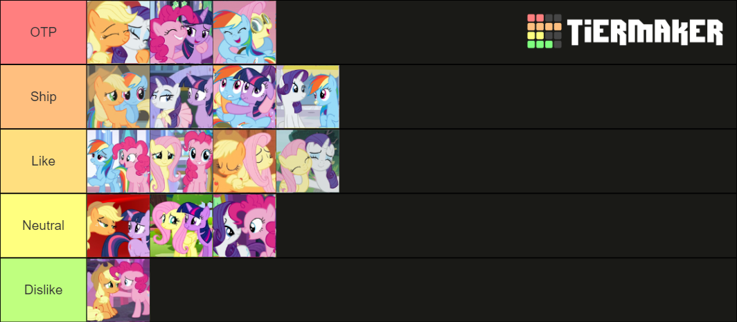 MLP:FiM Mane Six Ships Tier List (Community Rankings) - TierMaker