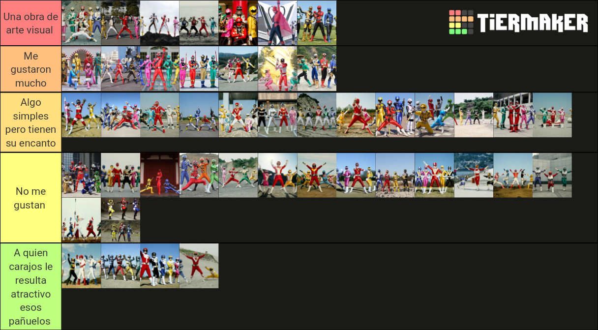 Super Sentai/Power Rangers Suits Tier List (Community Rankings) - TierMaker