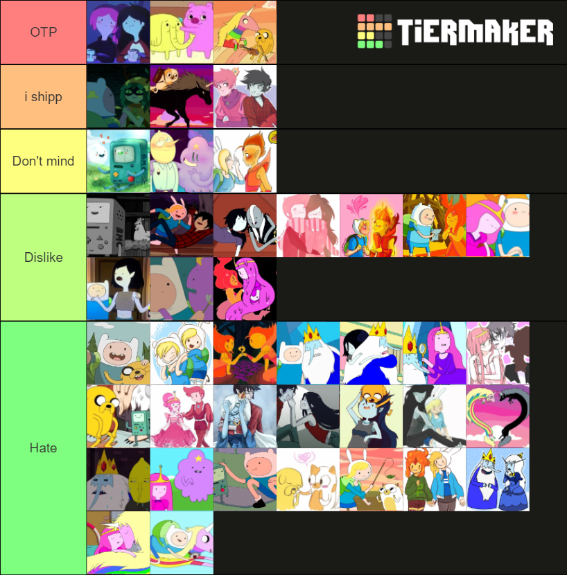 Adventure Time ships/couples Tier List (Community Rankings) - TierMaker