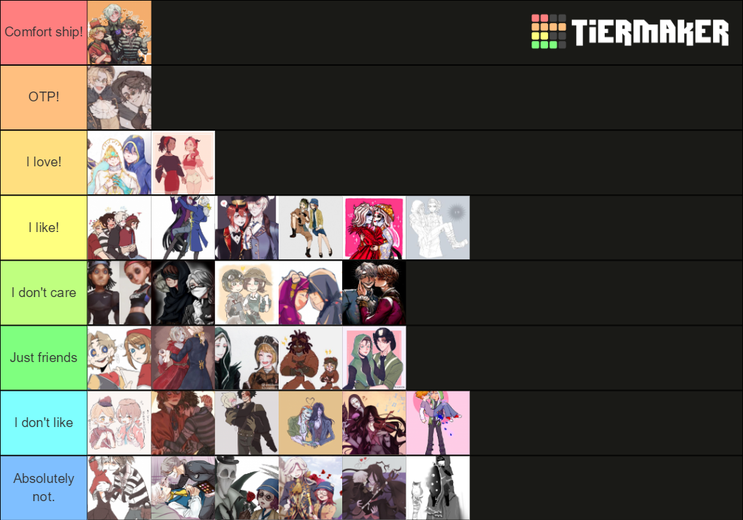 Identity V ships up to season 13 Tier List (Community Rankings) - TierMaker