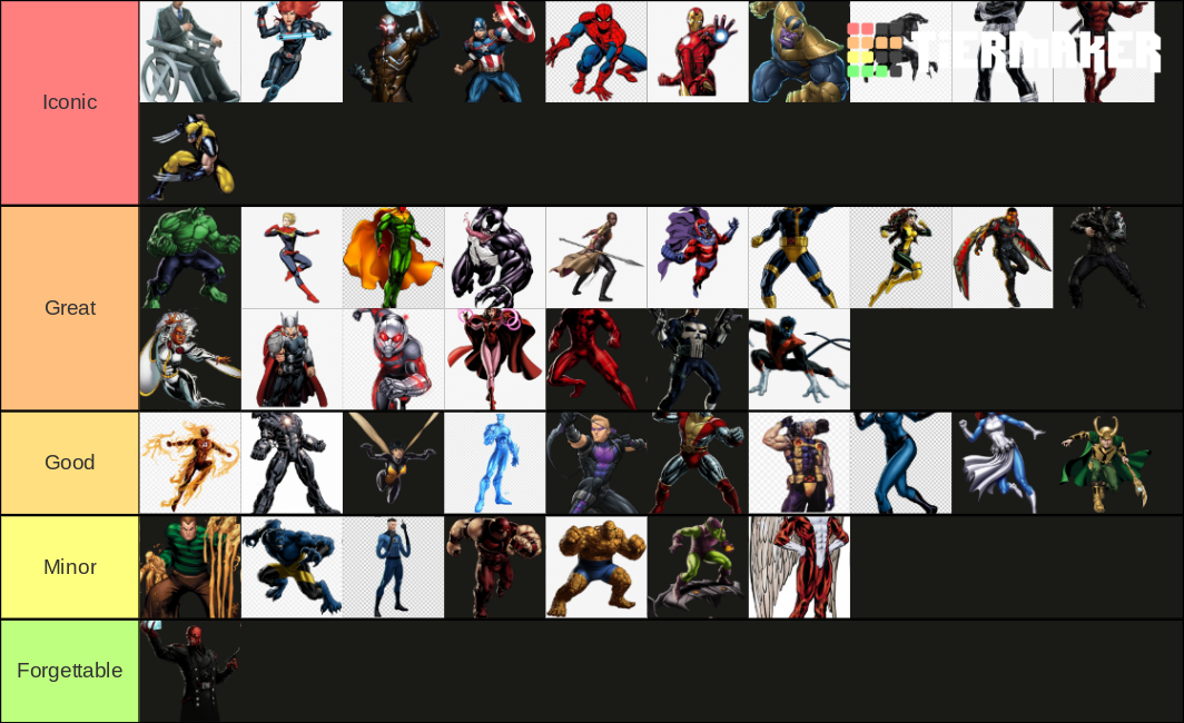 Marvel comic characters Tier List (Community Rankings) - TierMaker