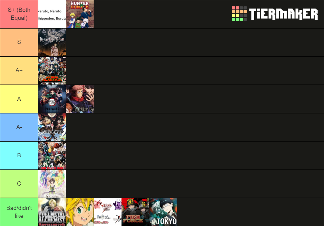 Shonen Anime/Manga Tier List (Community Rankings) - TierMaker