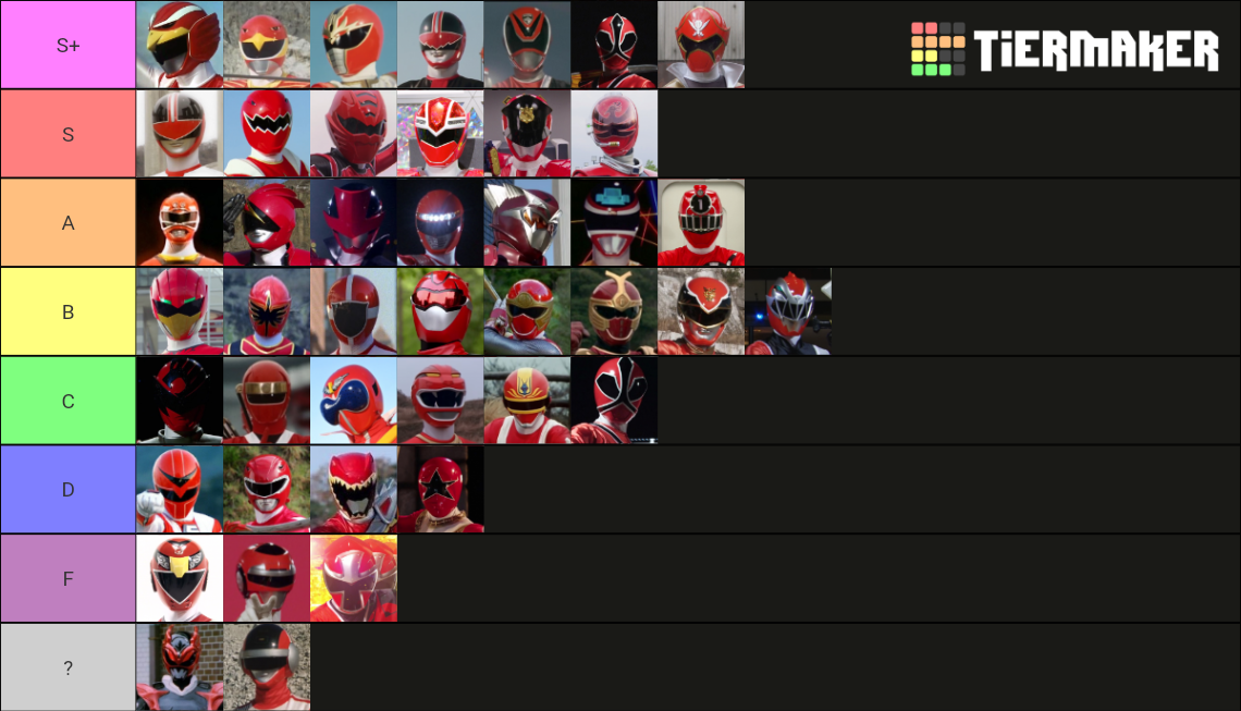 Super Sentai & Power Rangers Red Rangers Tier List (Community Rankings) - TierMaker