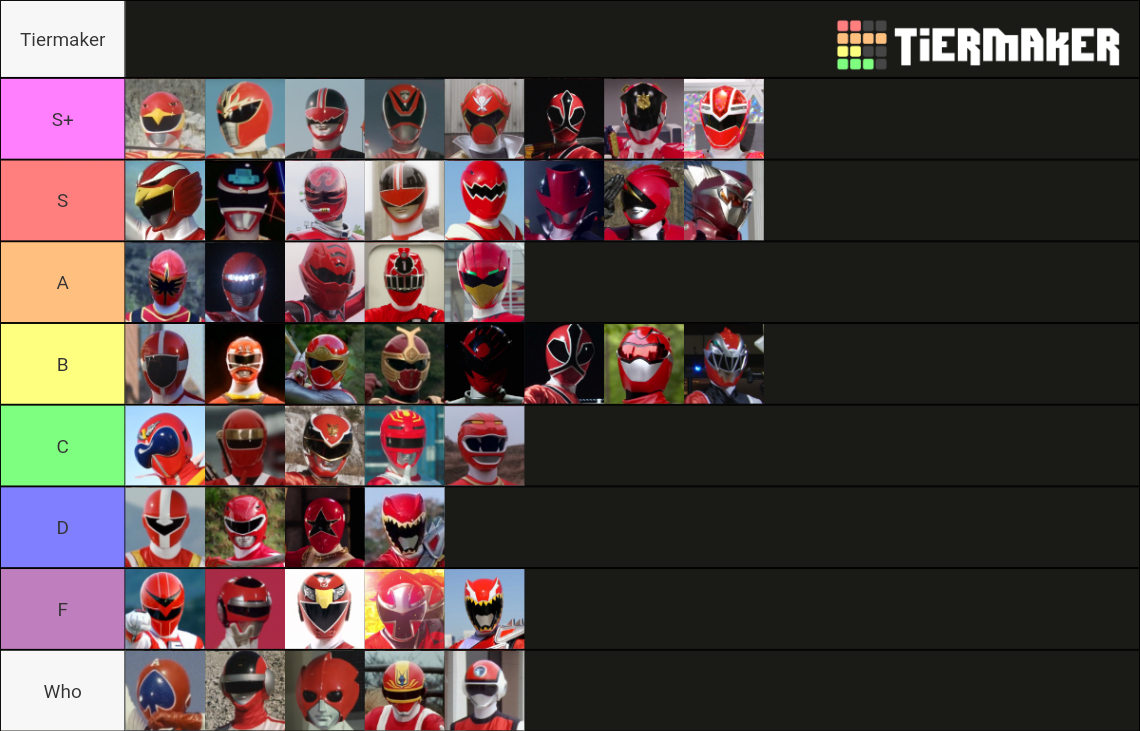 Super Sentai & Power Rangers Red Rangers Tier List (Community Rankings ...