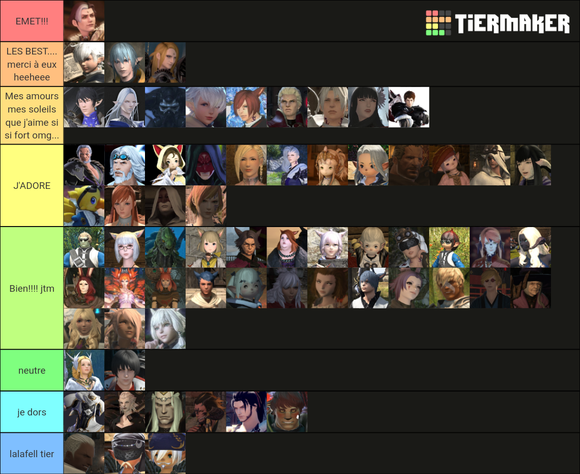 FFXIV Characters Tier List (Community Rankings) - TierMaker