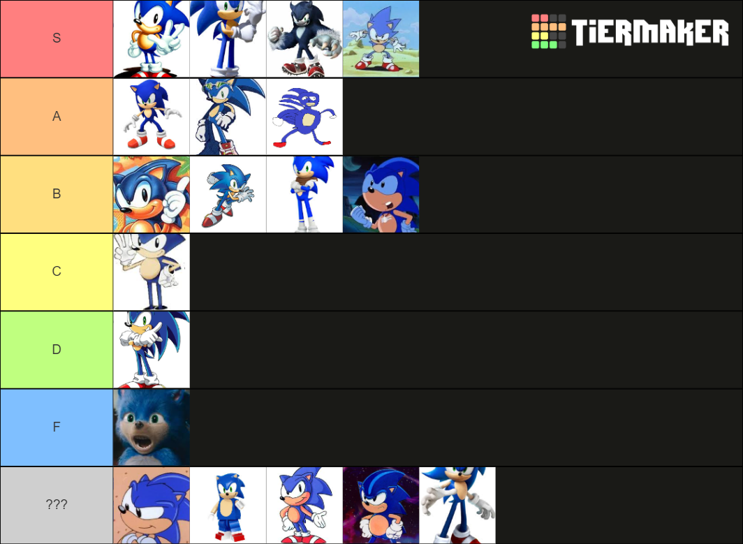 Different Sonic Tier Tier List (Community Rankings) - TierMaker