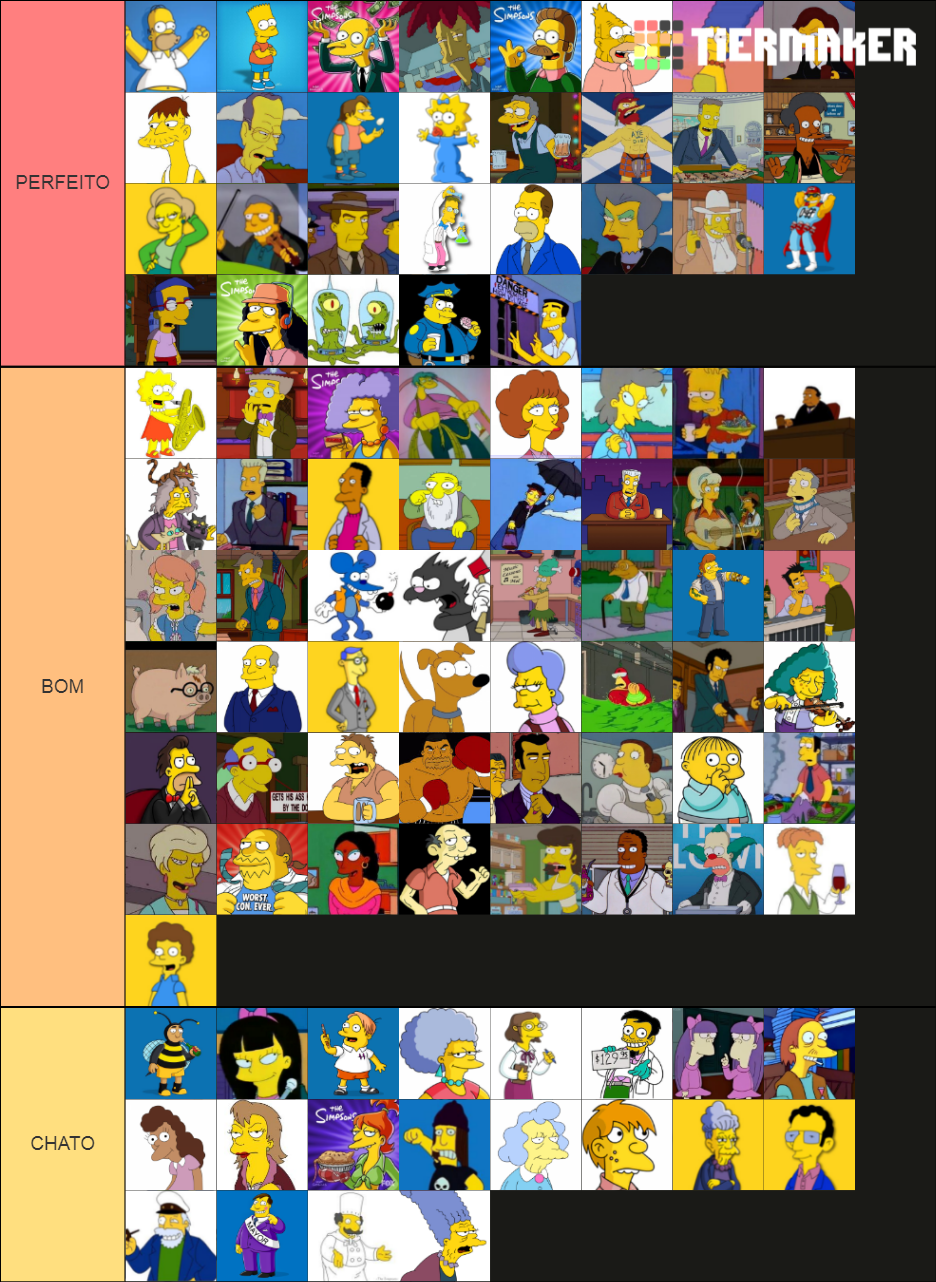 Simpsons Characters (Good/Evil) Tier List (Community Rankings) - TierMaker