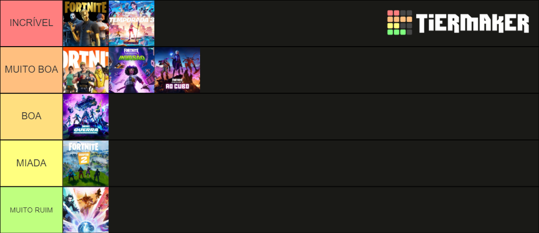 Fortnite chapter 2 Seasons (1-8) Tier List (Community Rankings) - TierMaker