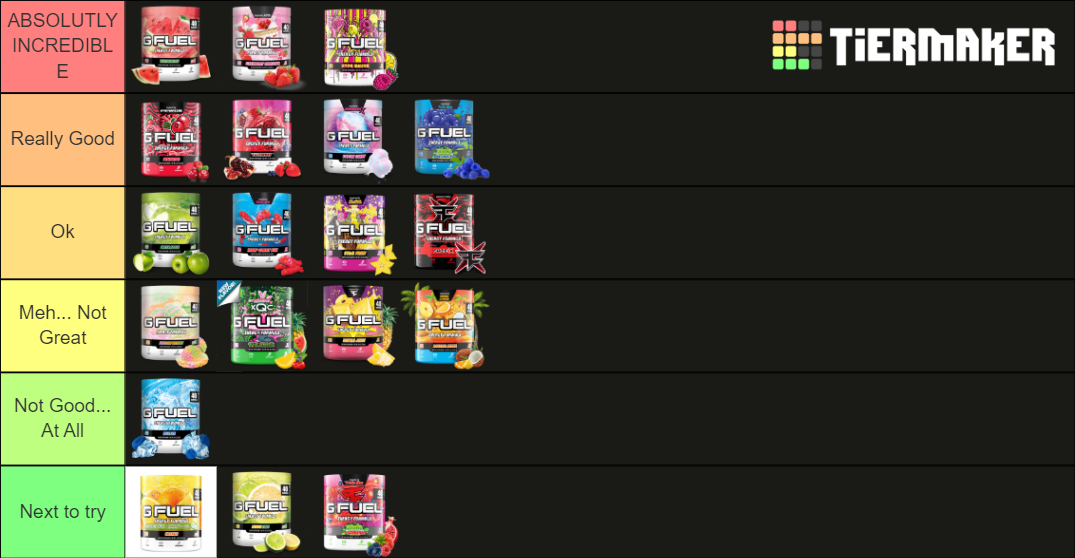Every Gfuel Tub Flavor (To The Juice) Tier List (Community Rankings ...