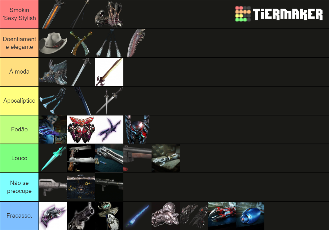 Devil May Cry Weapons Tier List (Community Rankings) - TierMaker