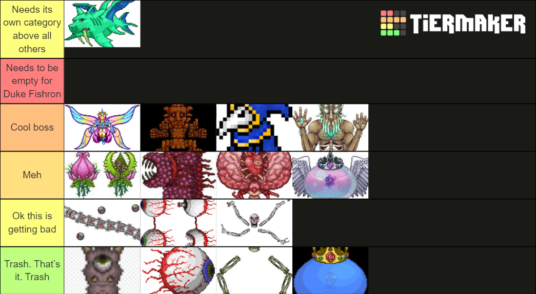 Terraria bosses Tier List (Community Rankings) - TierMaker