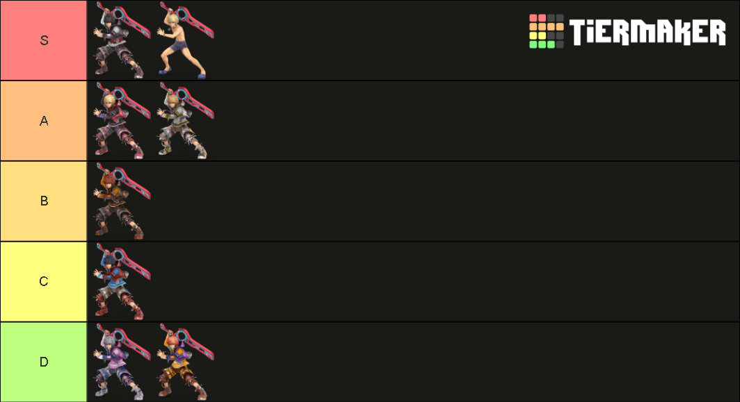 SSBU Shulk Skins Tier List (Community Rankings) - TierMaker
