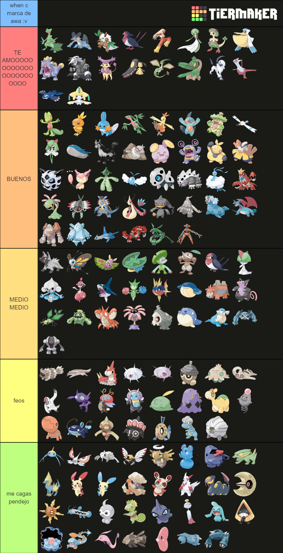 pokemon favoritos de tercera generacion Tier List (Community Rankings ...