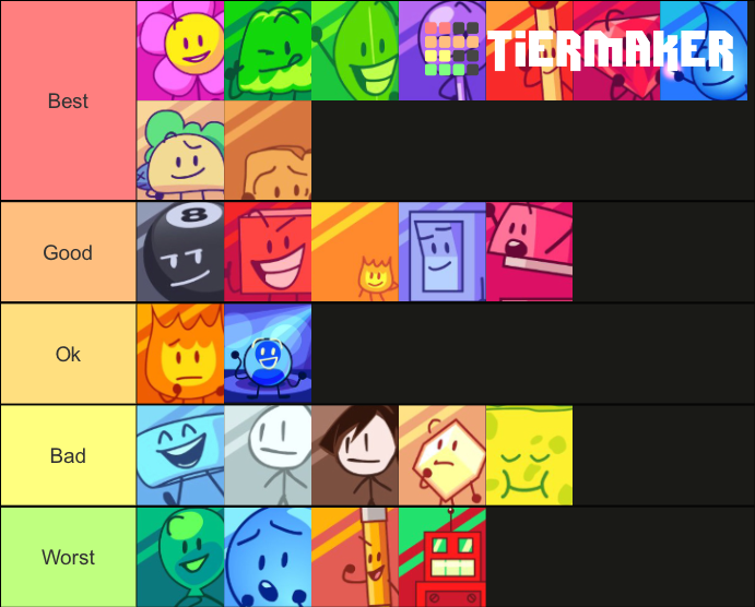 BFB with all characters Tier List (Community Rankings) - TierMaker