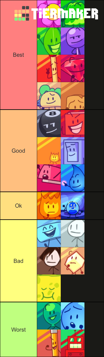 BFB with all characters Tier List (Community Rankings) - TierMaker