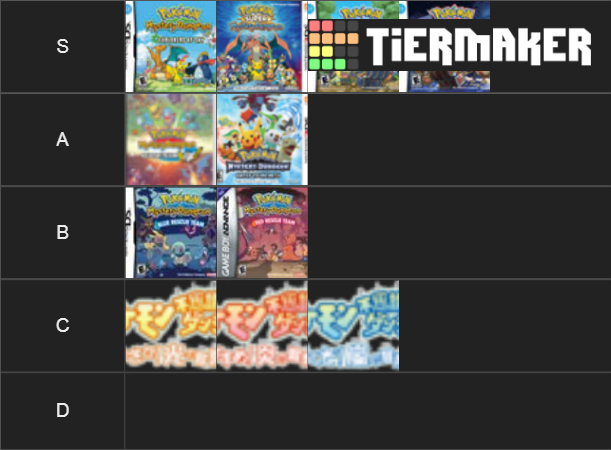 Pokemon Mystery Dungeon Games Tier List (Community Rankings) - TierMaker