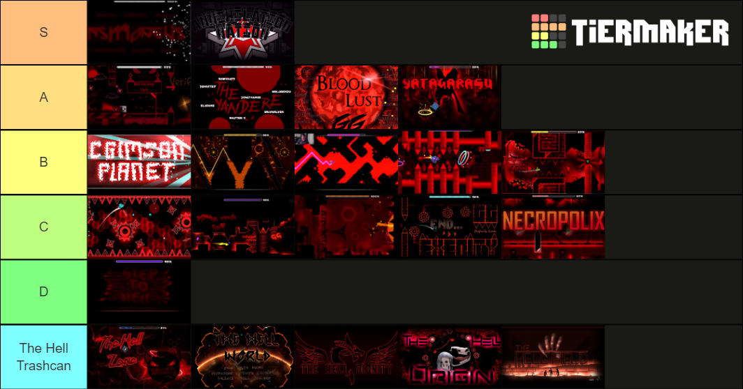 Geometry Dash Red Extreme Demons Tier List (Community Rankings) - TierMaker