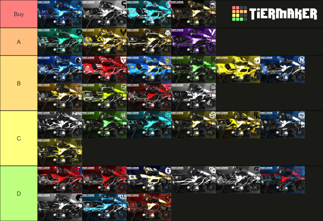 Rocket League Esports Decals 2.0 Tier List (Community Rankings) - TierMaker