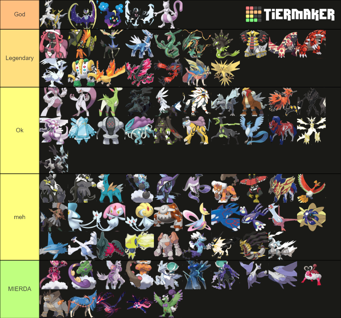 Pokemon legendary Tier List (Community Rankings) - TierMaker