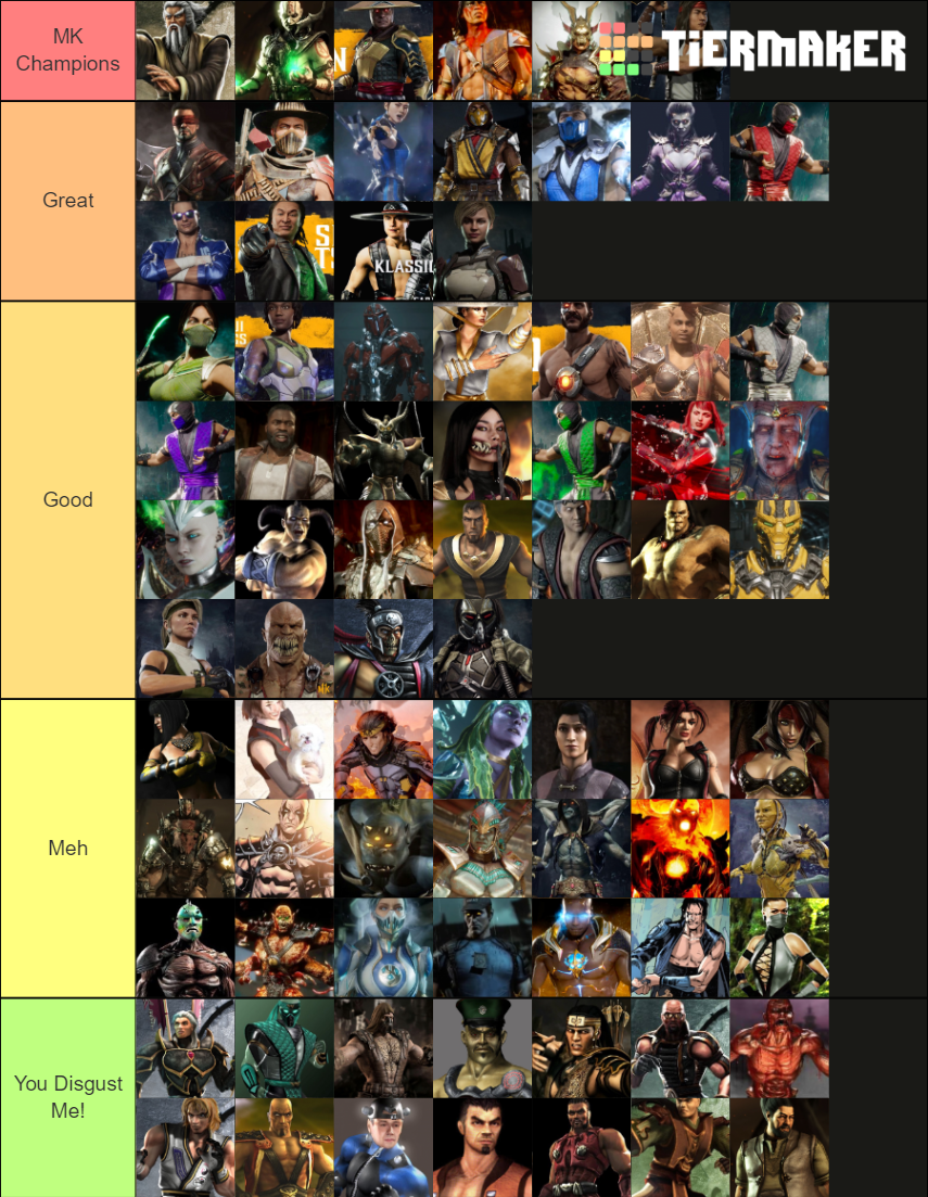 Favorite Mortal Kombat Characters (Updated July 2019) Tier List ...