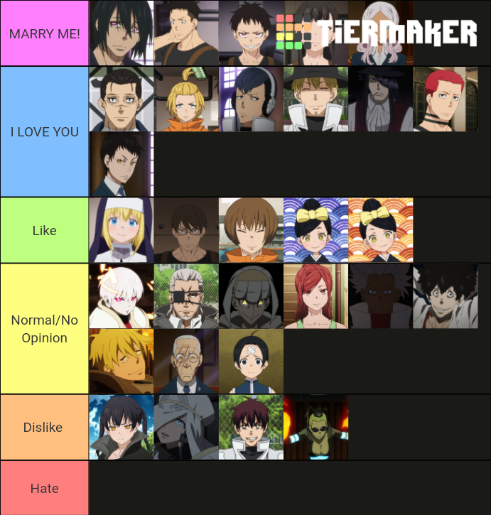 Fire Force Characters Tier List (Community Rankings) - TierMaker
