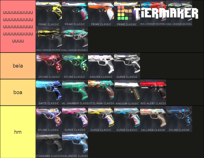Valorant Skin (CLASSIC) Tier List (Community Rankings) - TierMaker